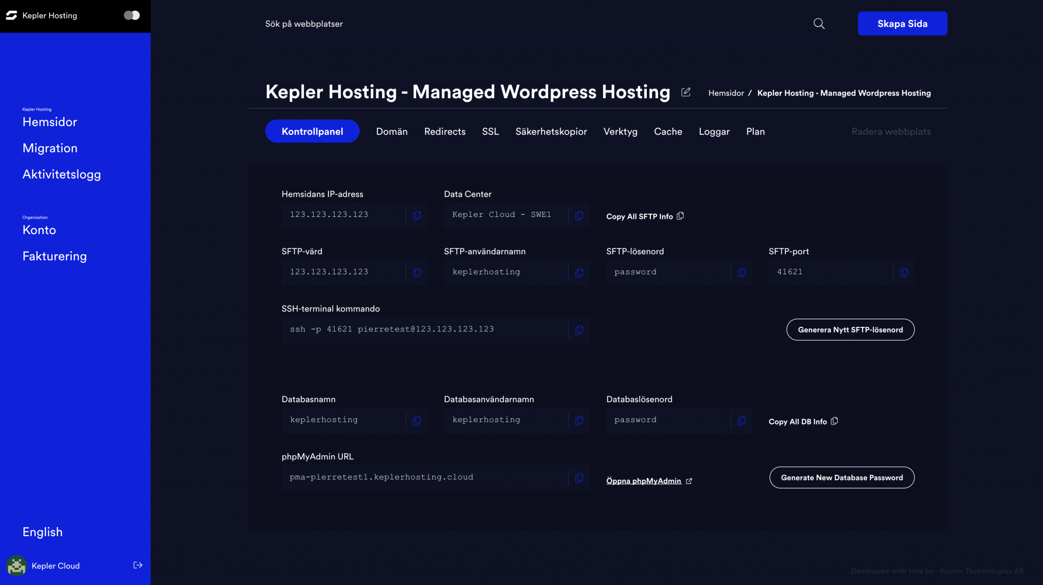 WordPress Webbhotell - Bygg en hemsida med Kepler Cloud